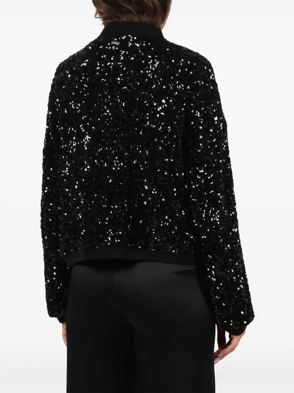 Herno Sequin-embellished Bomber Jacket - Black