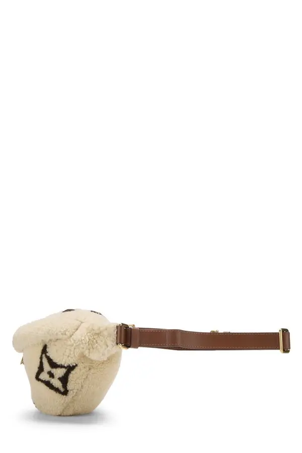 LOUIS VUITTON Natural Shearling Monogram Teddy Bumbag