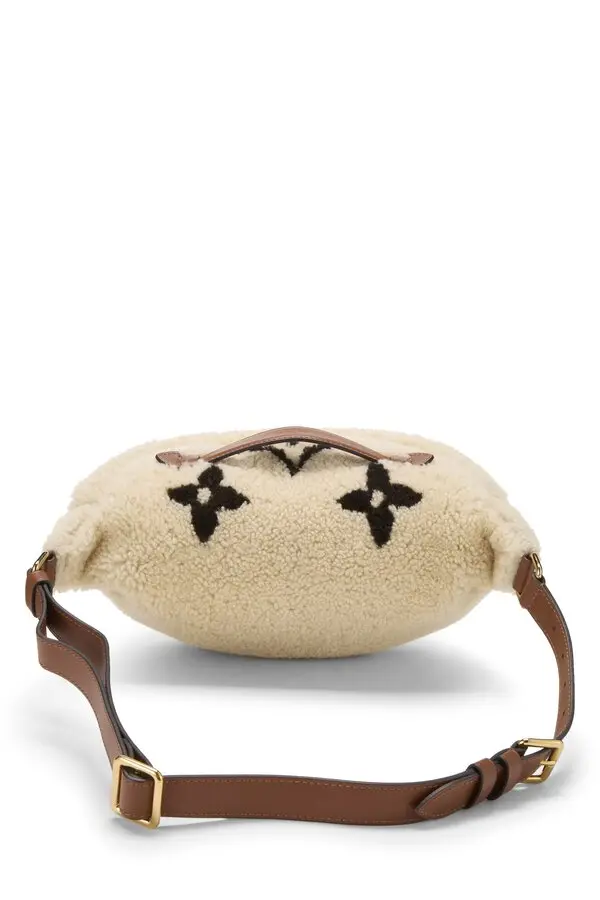 LOUIS VUITTON Natural Shearling Monogram Teddy Bumbag