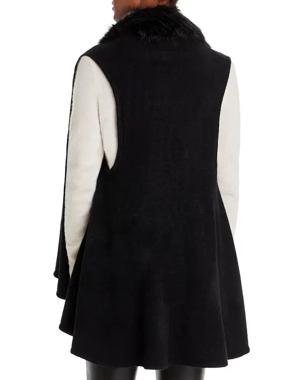 Surell Faux Fur Trimmed Knit Vest