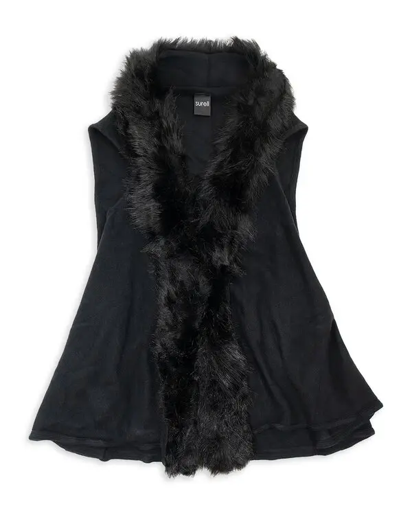 Surell Faux Fur Trimmed Knit Vest