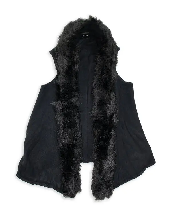 Surell Faux Fur Trimmed Knit Vest