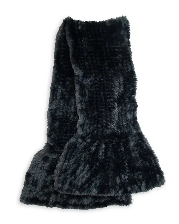 Surell Faux Fur Knit Scarf - Black
