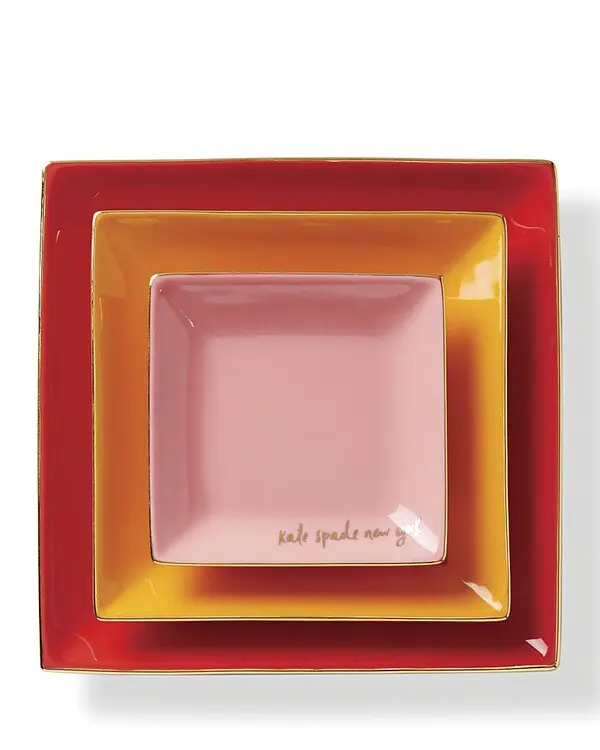 Kate Spade New York Make It Pop 3 Piece Tray Set - Red