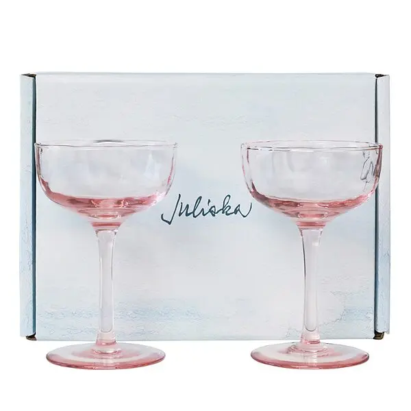 JULISKA Puro Cocktail Coupe Glasses, Set Of 2 - Blush
