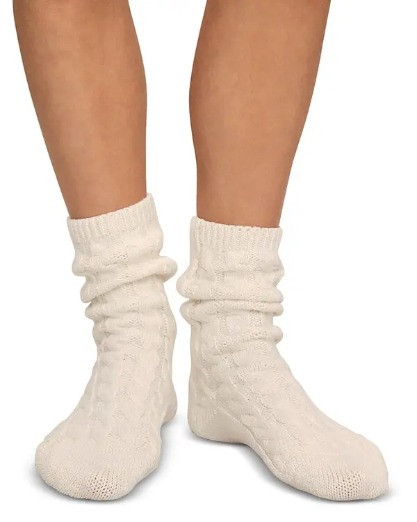 Eberjey Cozy Cable Knit Socks - Ivory