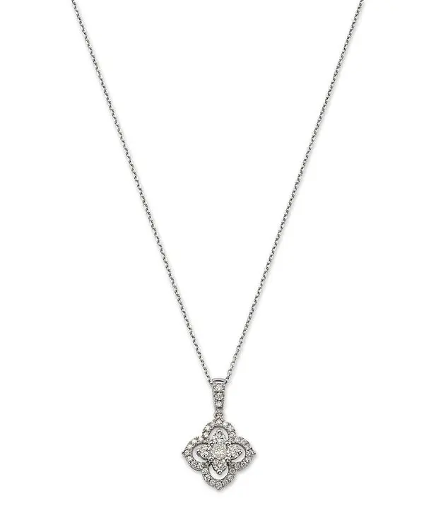 Bloomingdale'S Diamond Clover Pendant Necklace, 0.50 Ct. T. W - White