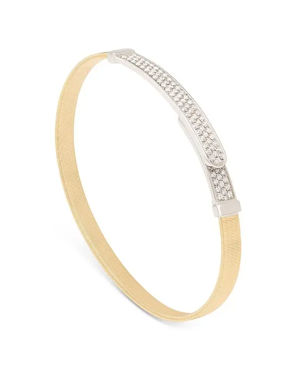 Marco Bicego 18k Gold And Diamond Masai Bangle - White/gold