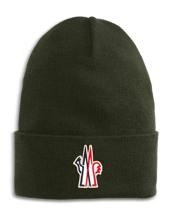 Moncler Pure Wool Beanie - Olive