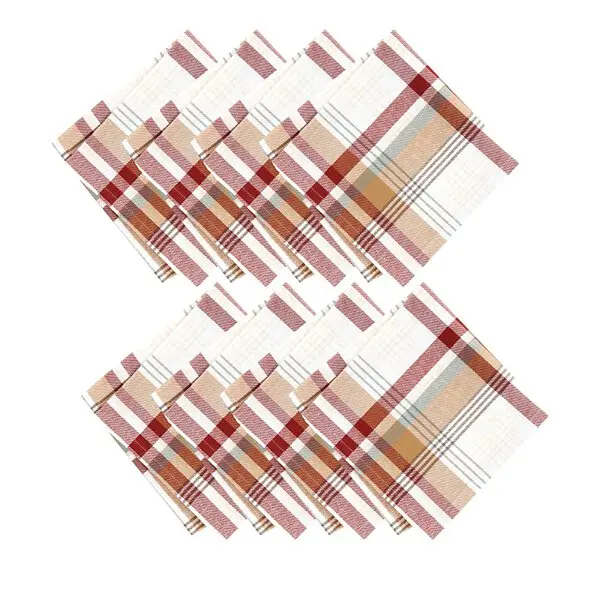 ELRENE HOME FASHIONS Seneca Plaid Harvest Cotton Napkins, Set Of 8 - Multi