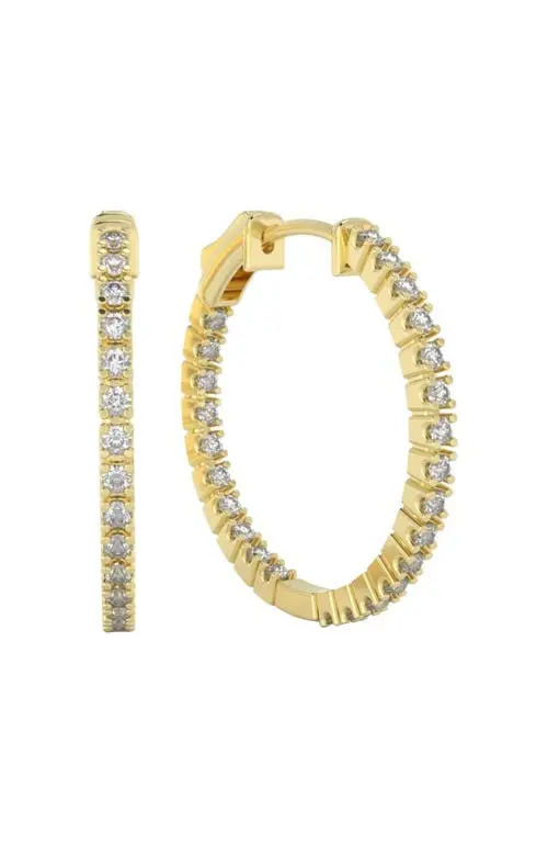 BLISS DIAMOND 1 Ct Diamond Hoop Earrings - 10k Yellow Gold