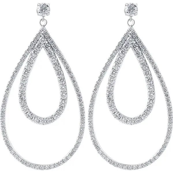 BLISS DIAMOND 5 Ct Pear Shape Dangle Earrings - 10k White Gold