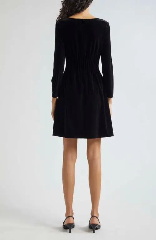 Emporio Armani Cinched Waist Velvet Dress