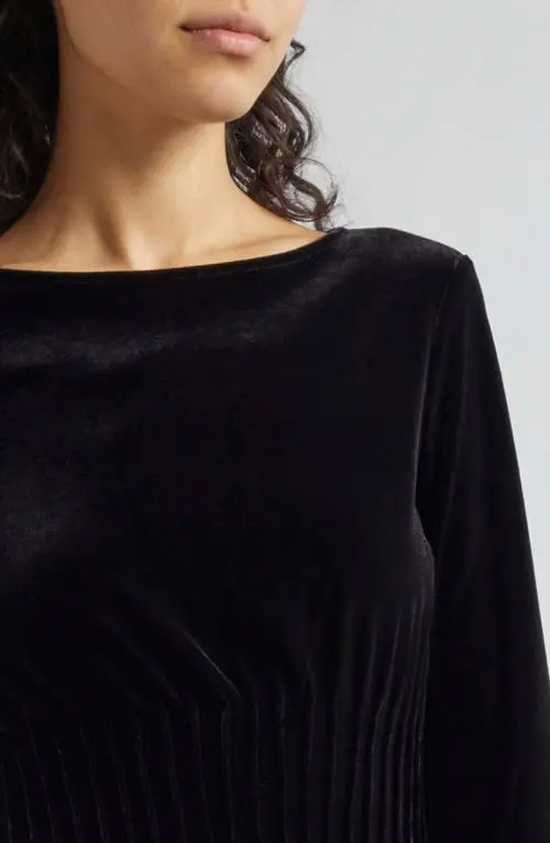 Emporio Armani Cinched Waist Velvet Dress