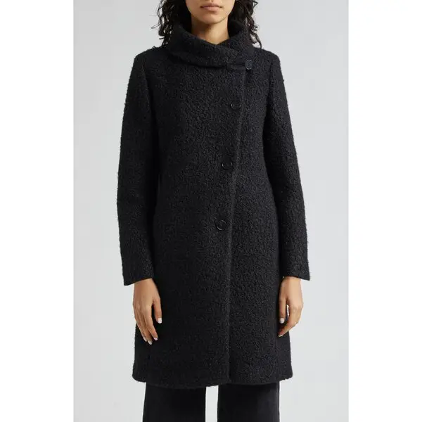 Emporio Armani Asymmetric Bouclé Coat