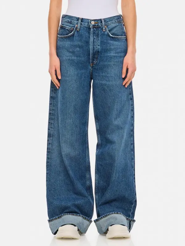 AGOLDE High Rise Wide Leg Jeans - Blue