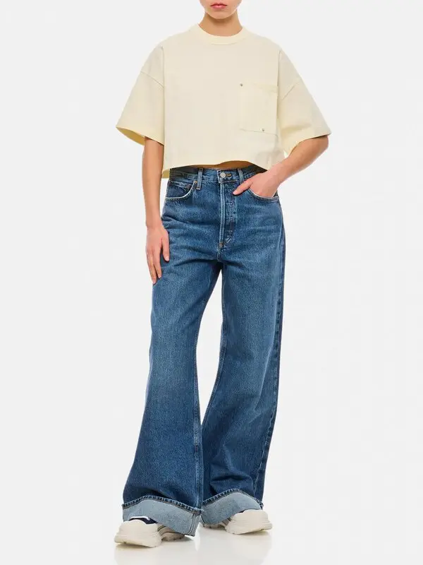 AGOLDE High Rise Wide Leg Jeans - Blue