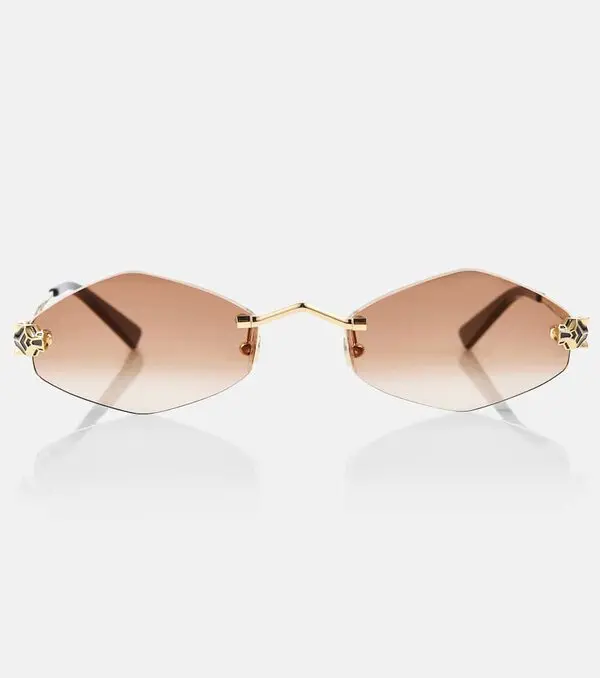 Cartier Panthère De Geometric Sunglasses - Gold