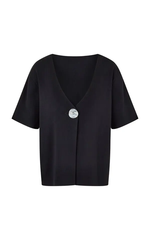 ELCE Buttoned Tencel Top - Black