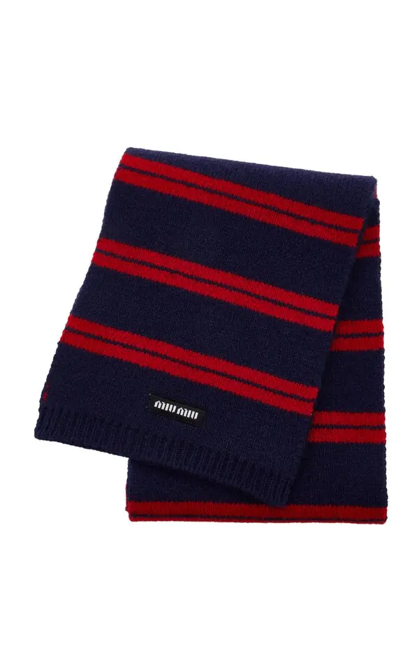 Miu Miu Cashmere-wool Scarf - Navy
