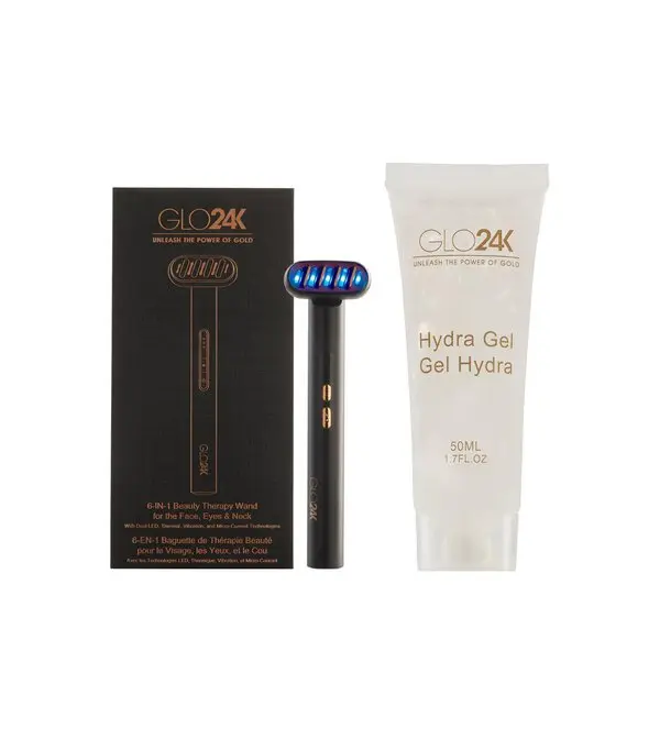 GLO24K 6-in-1 Beauty Therapy Wand +conductive Hydra Gel - No Color