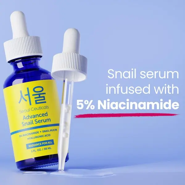 SEOUL CEUTICALS Korean Skin Care Advanced Snail Mucin Serum Niacinamide Serum K Beauty Skincare - No Color