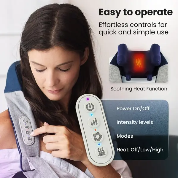 MIKO Shiatsu Neck And Back Massager Hands Free & Heat - No Color