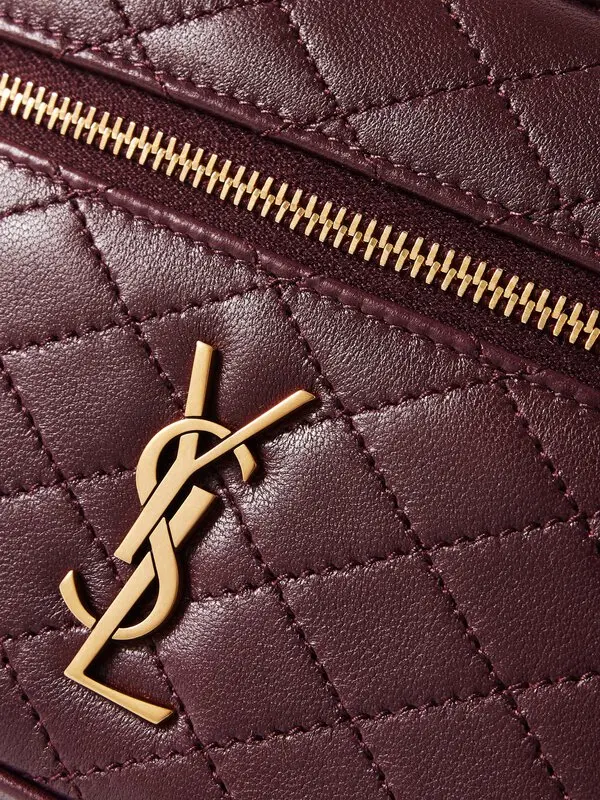 Saint Laurent Gaby Vanity Mini Quilted Leather Shoulder Bag - Burgundy