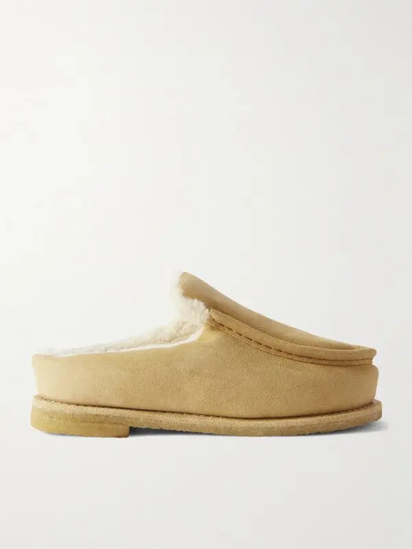JW Anderson Shearling-lined Suede Loafers - Brown