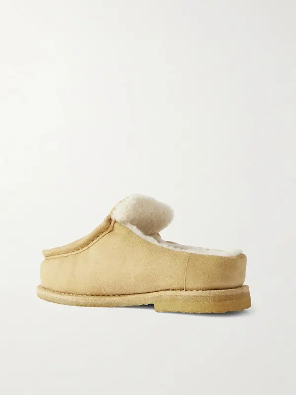 JW Anderson Shearling-lined Suede Loafers - Brown