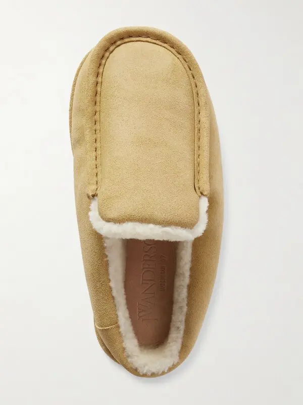 JW Anderson Shearling-lined Suede Loafers - Brown