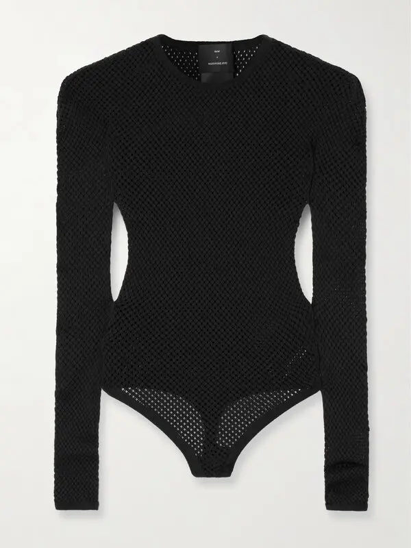 Wardrobe.NYC Rhw Web Wool-blend Fishnet Bodysuit