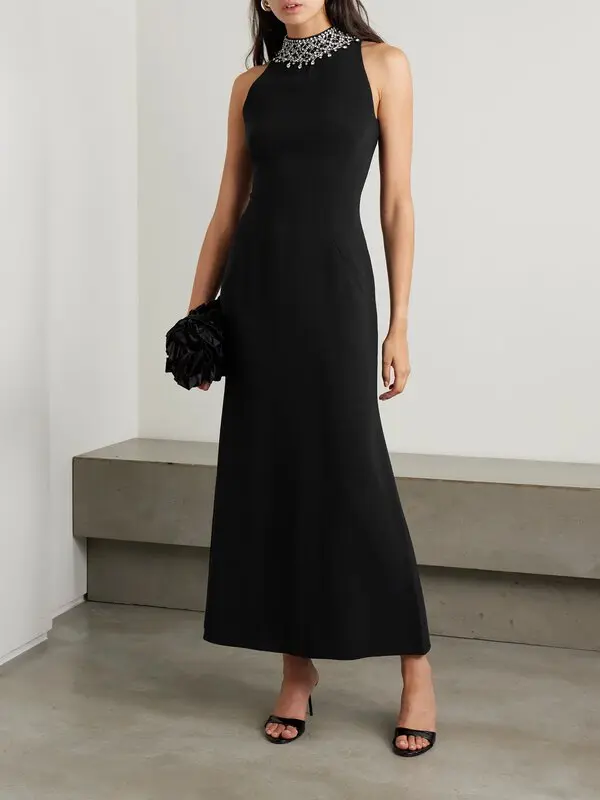 Jenny Packham Embellished Cady Maxi Dress