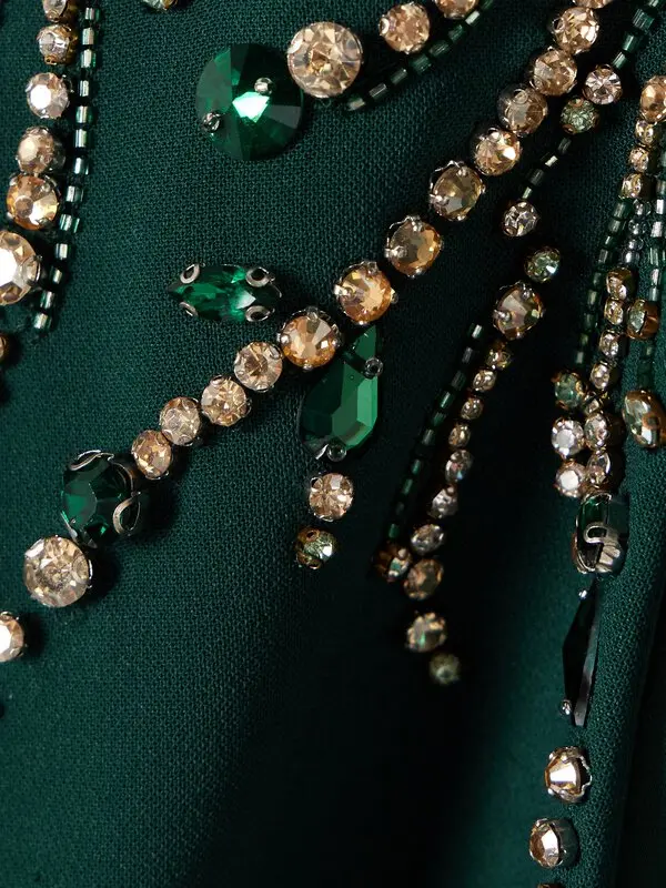 Jenny Packham Embellished Cady Midi Dress