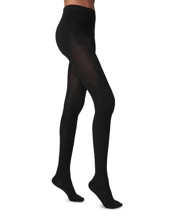 Hue Cable Sweater Tights - Black