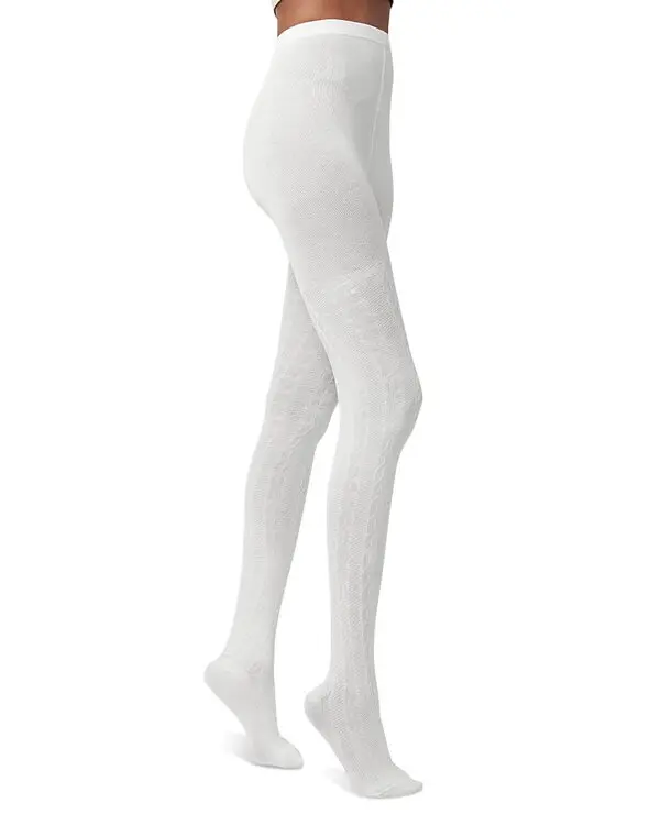 Hue Cable Sweater Tights - Ivory