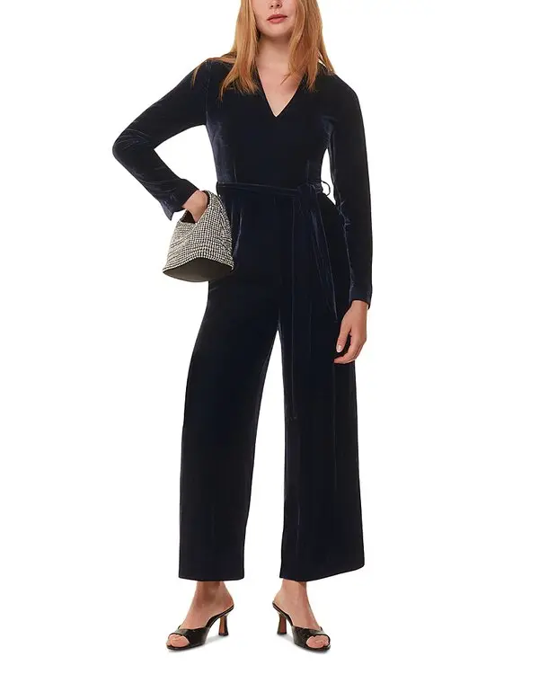 Whistles Elora Velvet Jumpsuit - Navy