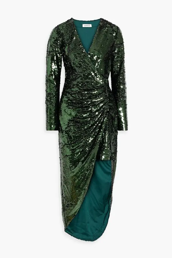Simkhai Emersyn Sequined Tulle Midi Dress In Emerald - 80% Off |  Editorialist