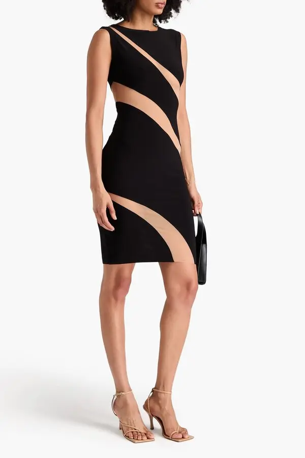 black jersey dress 3/4 sleeve Peserico 3/4 Sleeve Sheath Dress Black Stretch Jersey Size 44 New