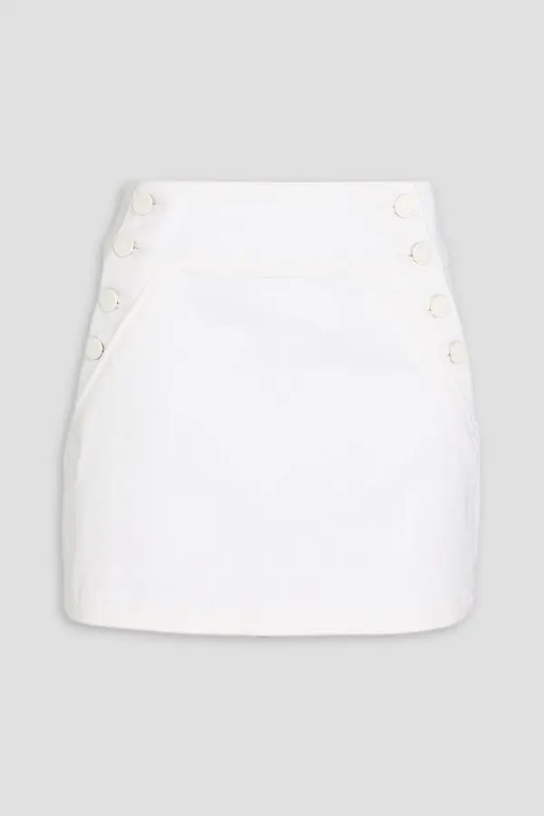 Alice + Olivia Denim Mini Skirt - Off-white