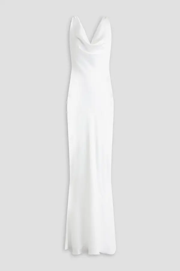 Norma Kamali Draped Satin-crepe Gown