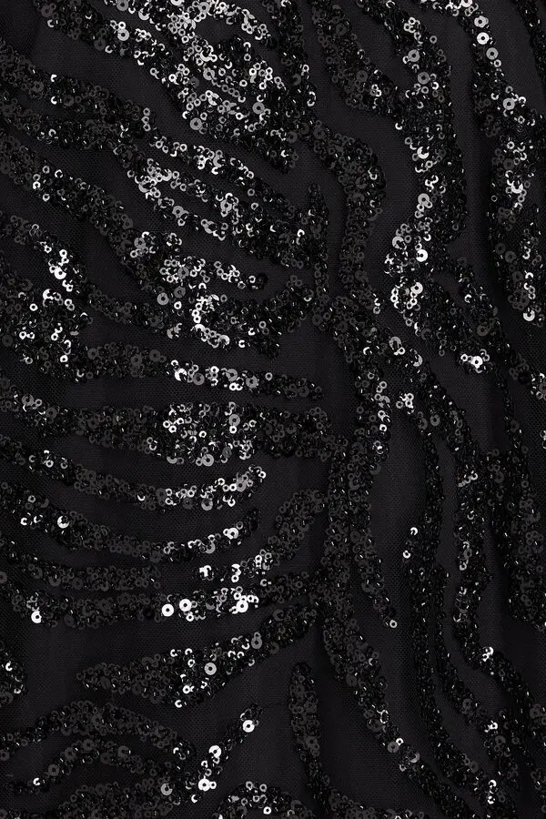 ROTATE BY BIRGER CHRISTENSEN Draped Sequined Tulle Mini Dress