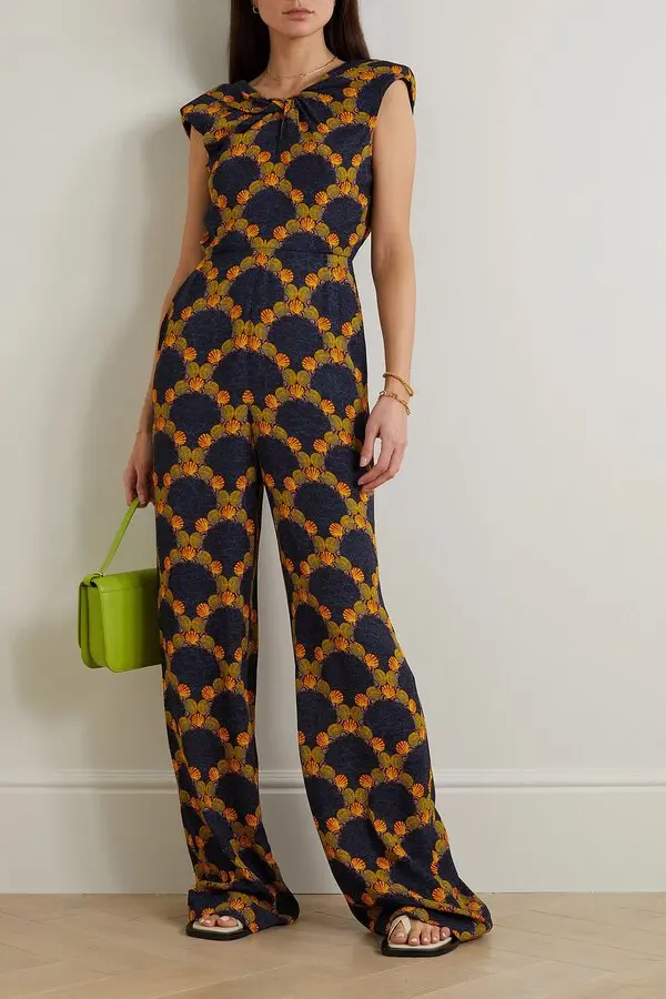 Saloni Claudia Printed Crepe Jumpsuit