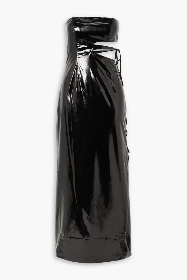 ROTATE BY BIRGER CHRISTENSEN Malena Coated Jersey Dress - Black