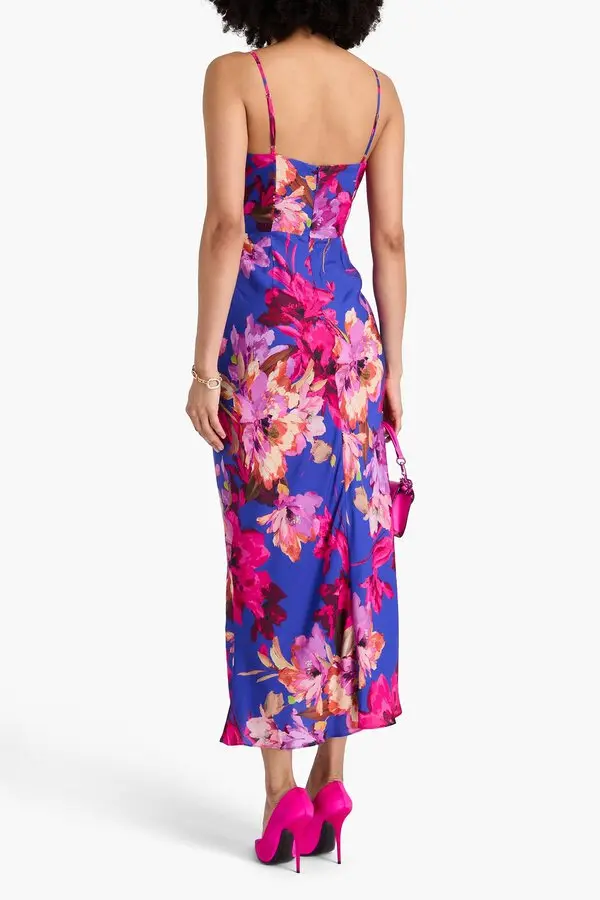 NICHOLAS Wrap-effect Floral-print Twill Maxi Dress