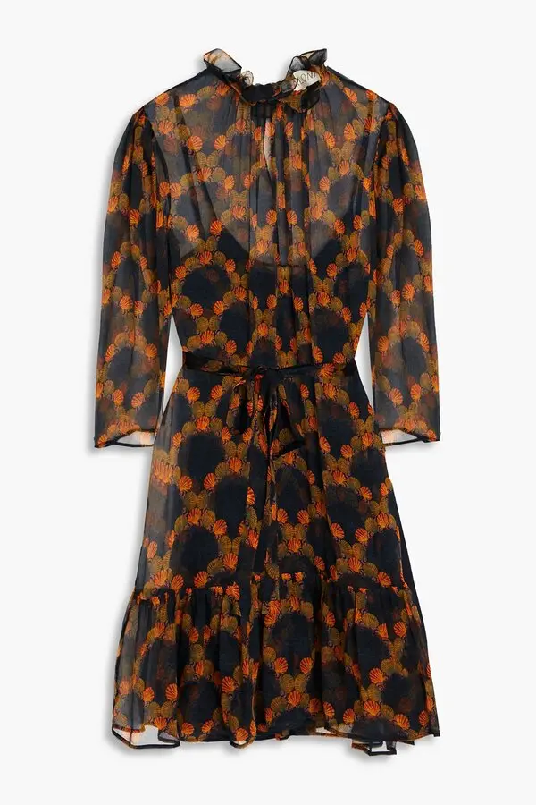Saloni Melody Ruffled Printed Mini Dress