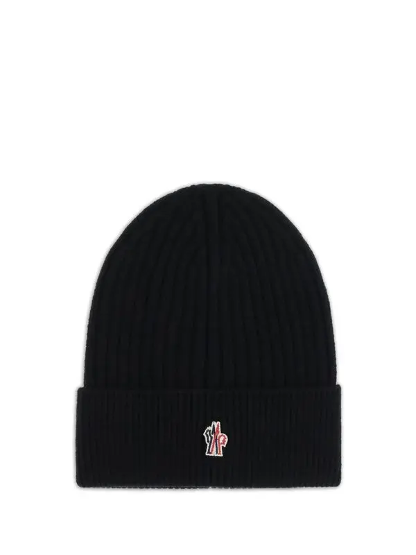 Moncler Ribbed Beanie - Black