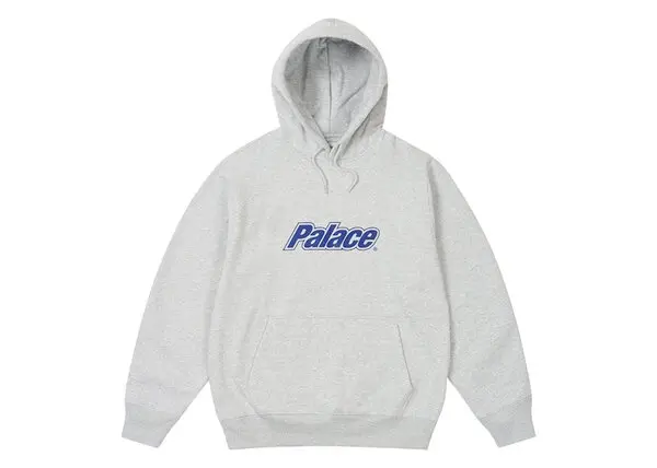 Palace Border Logo Hood - Grey Marl | Editorialist
