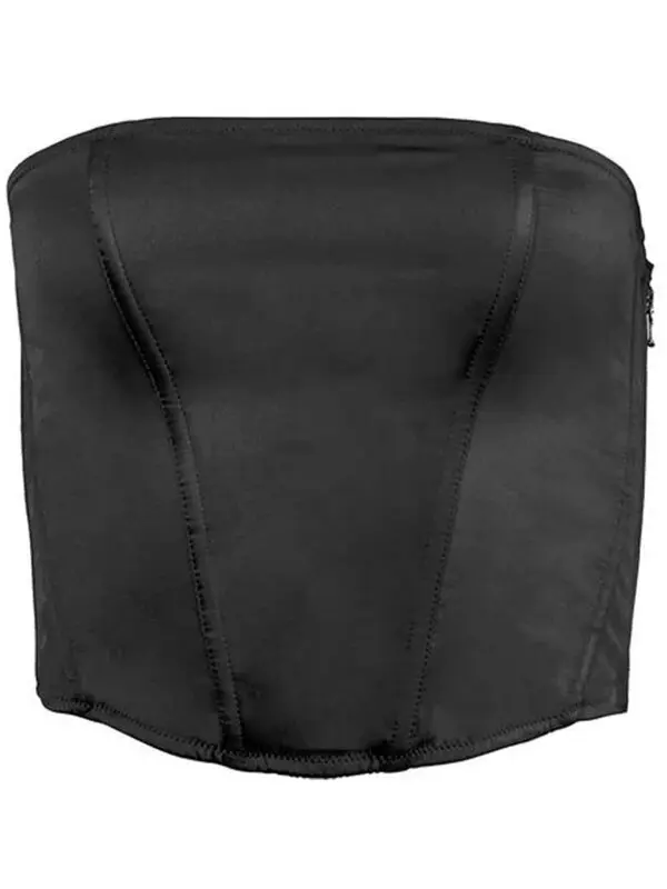 FLEUR DU MAL Silk Corset Top - Black