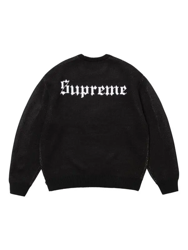Supreme Intarsia Knit Sweater - Black